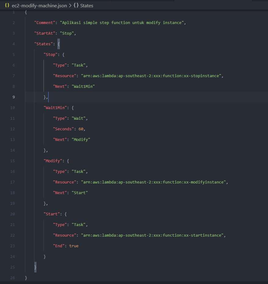 Modify EC2 Instance by Lambda (NodeJS)